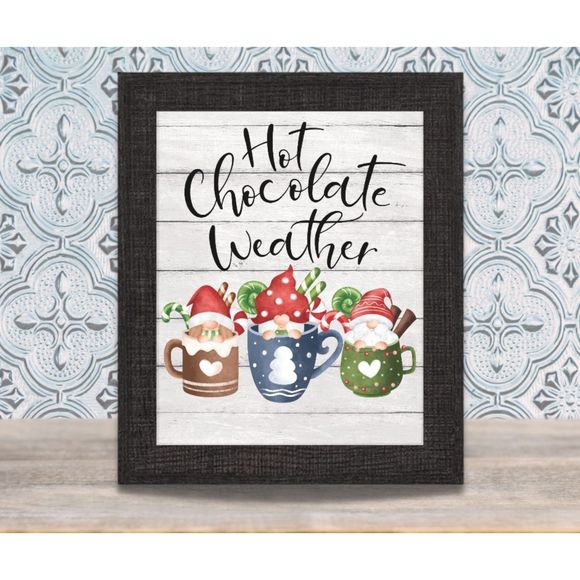 Art | New Framed Hot Chocolate Gnomes Coffee Bar Holiday Winter ...